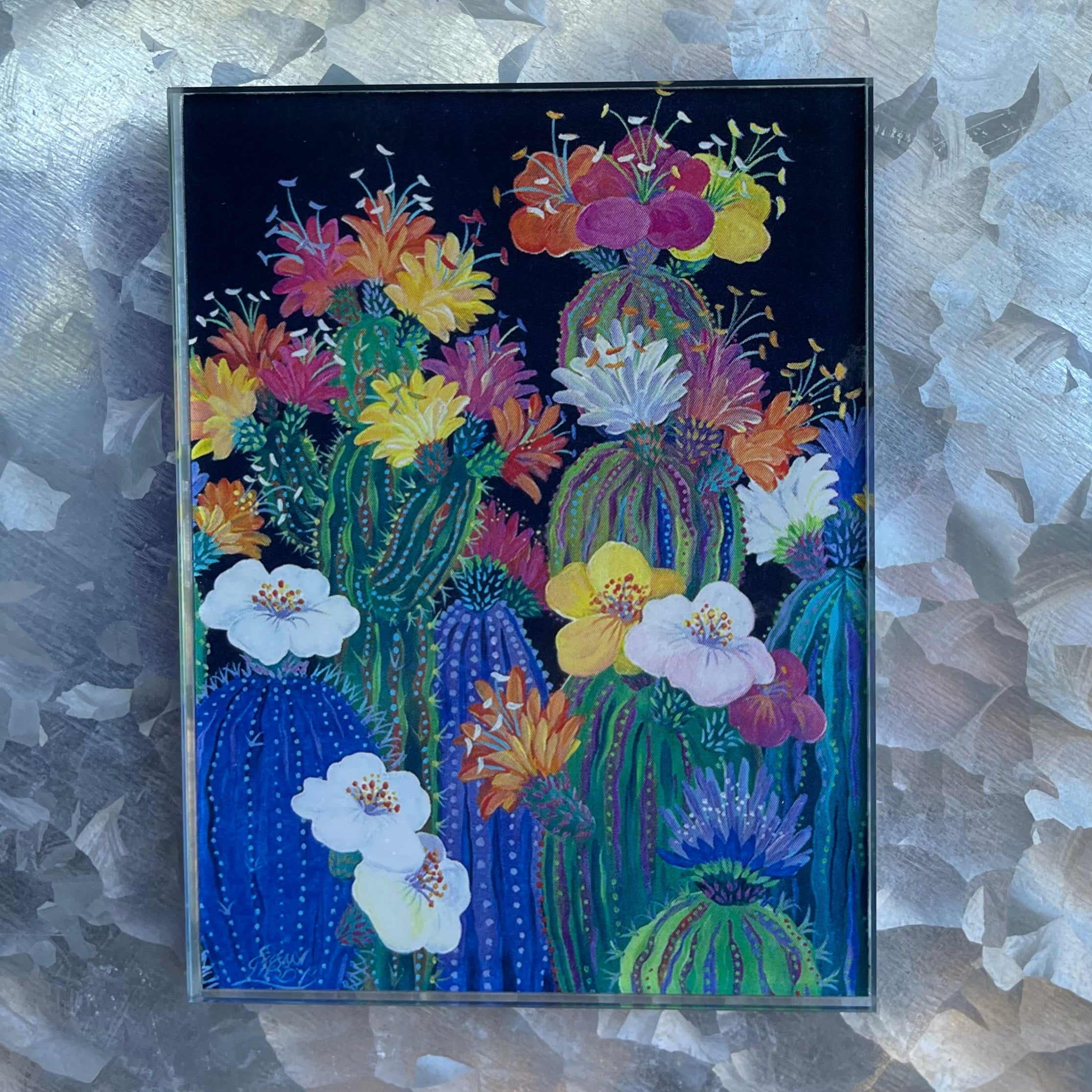 Magnet, Cactus Blossoms, Southwest, Bright art | Susan Libby