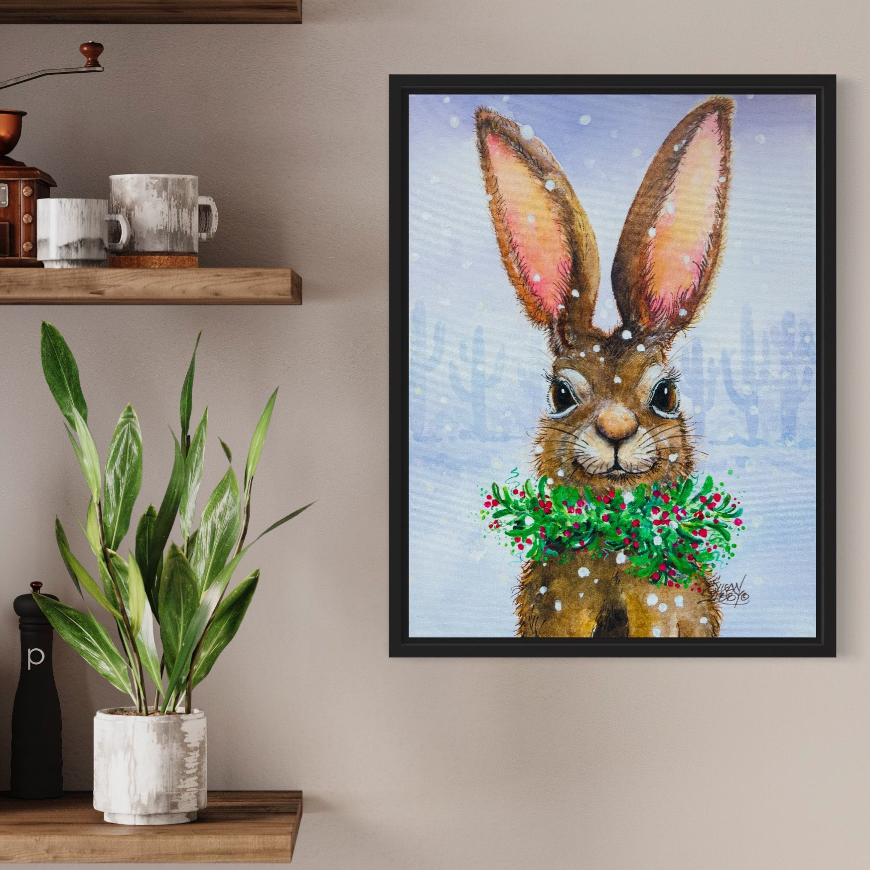 Giclee, rabbit, desert, snow | Susan Libby