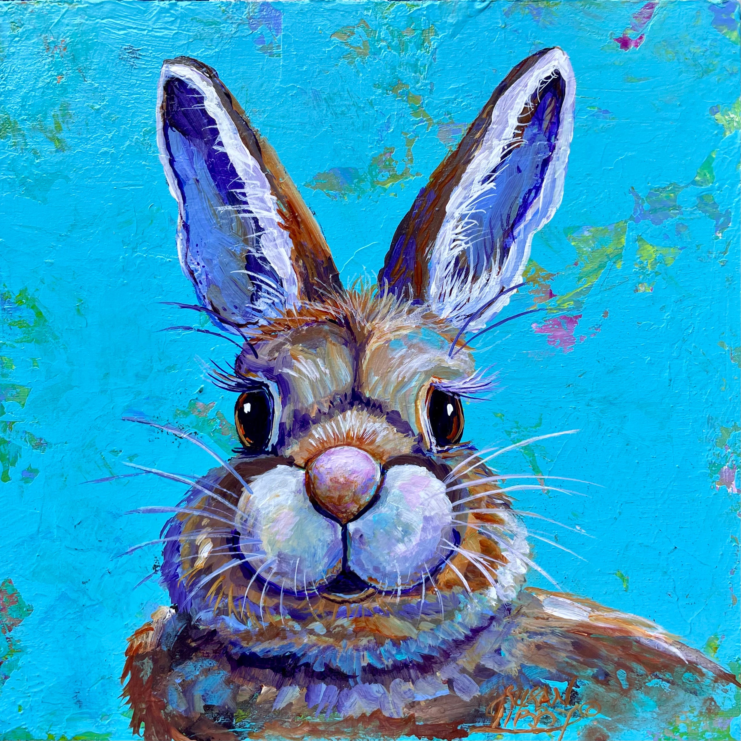 An original acrylic painting, rabbit | Susan Libby