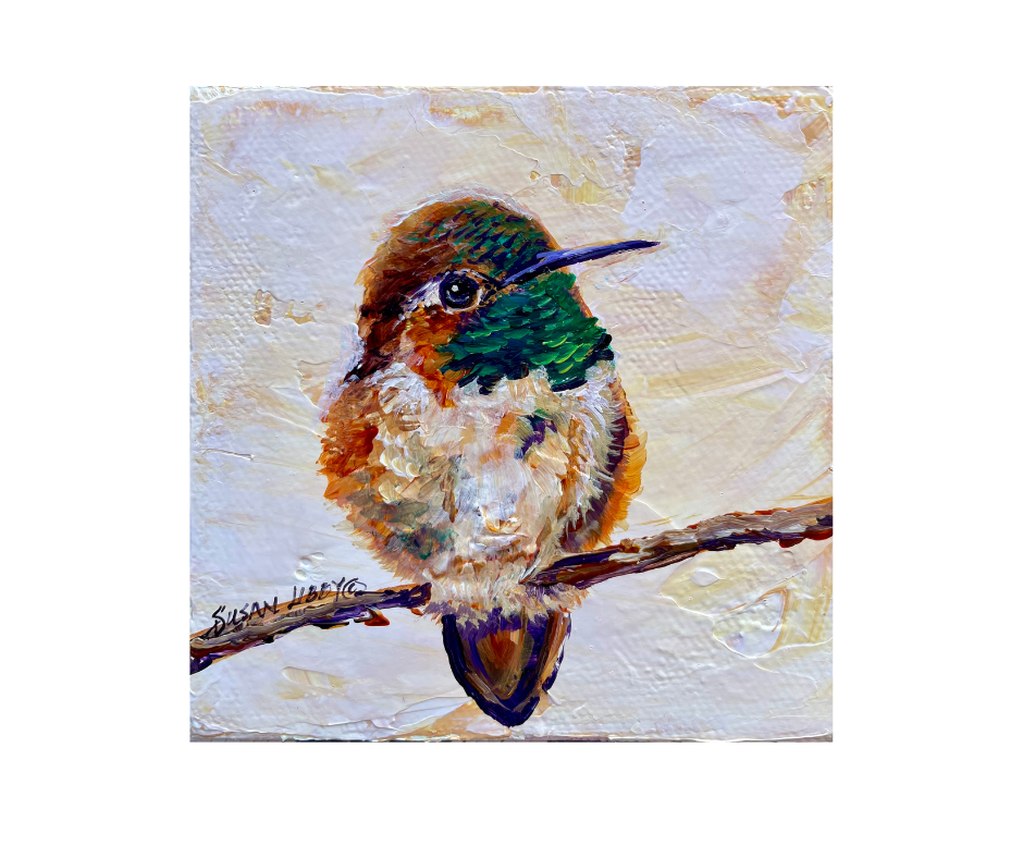 painting original, hummingbird, miniature | Susan Libby